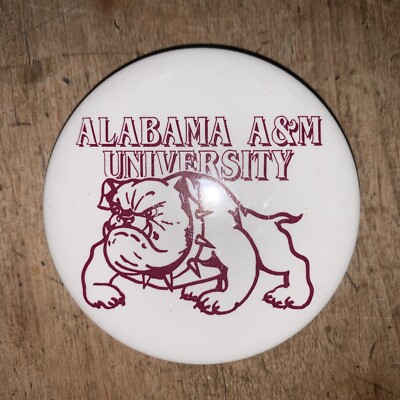Vintage Alabama button pin back dog white A&M 2.5” | eBay