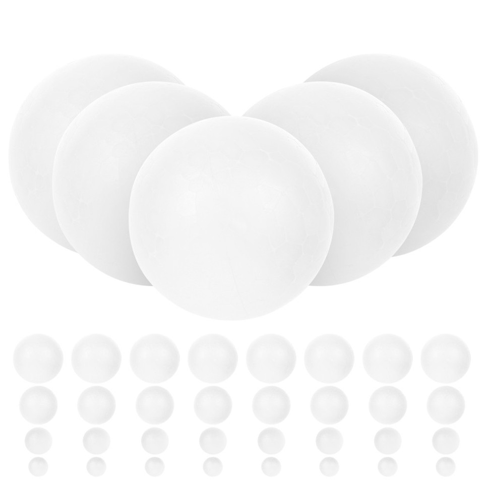 110 Pcs Solid Foam Ball Large Polystyrene Balls White Craft Foams ...