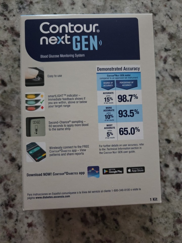 Contour Next Gen Blood Glucose Meter Monitoring System Strips Lancets ...