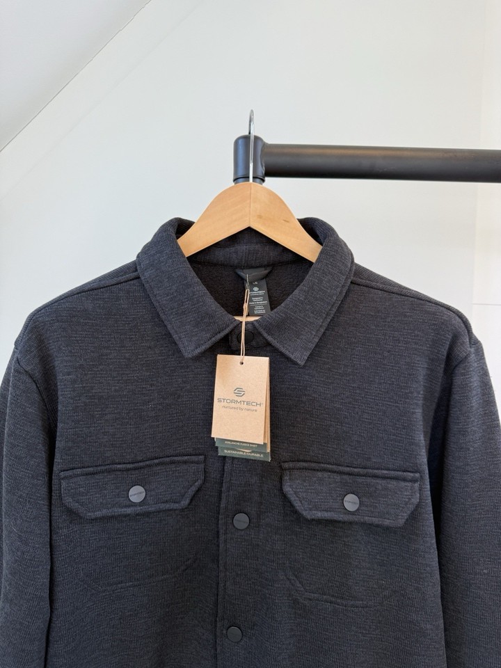 BNWT-Stormtech Avalante Fleece Shacket.Col-Black Heather.Size-L.Popper ...