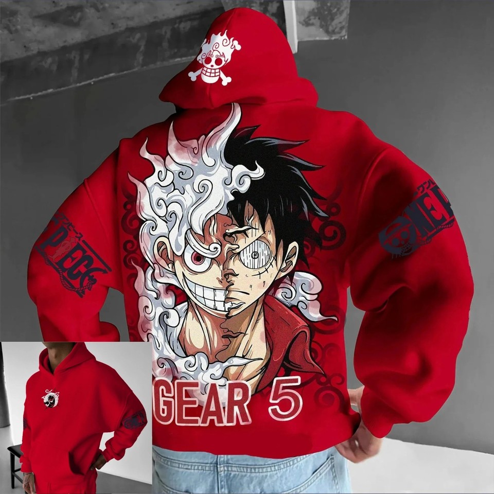 One Piece Luffy Gear 5 Nika Hoodie Men Women Anime Cosplay Pullover ...