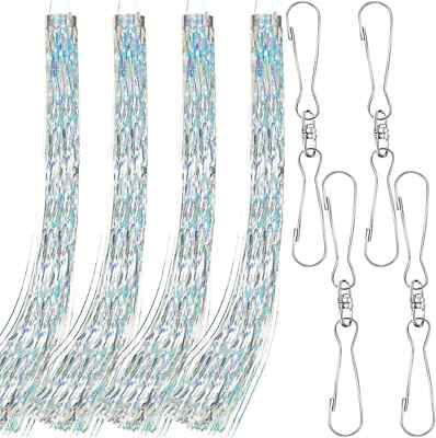 4 Pcs Laser Mylar Windsock Wind Socks Outdoor Heavy Duty Bird Scarer ...