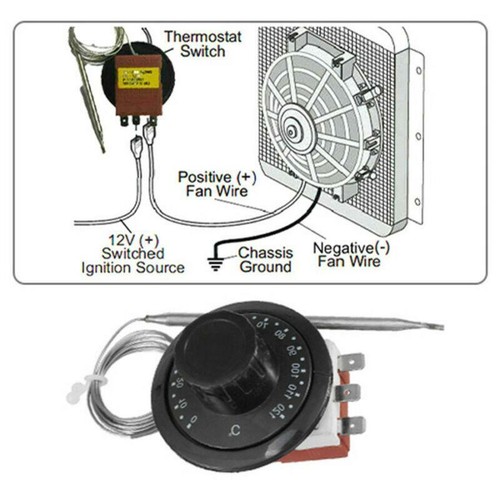 0～120℃ Radiator Control Switch Car Cooling Radiator Fan Control Switch ...