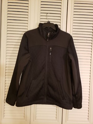 Youth Swiss Tech Ribbed Full-Zip Jacket Black Size XL (16-18) | eBay