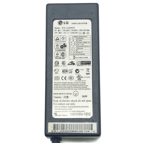 Genuine LG LCAP07F AC Adapter 12V 3A Power Supply 36W SMPS Adapter OEM ...