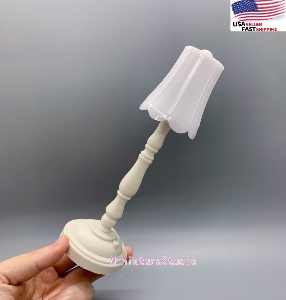 1/6 LED Desk White Lamp Light Furniture Dollhouse Miniature Toys | eBay