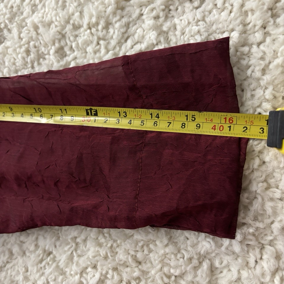 Heydari 100% Chiffon Semi Sheer Burgundy M Waterfall Open Front ...