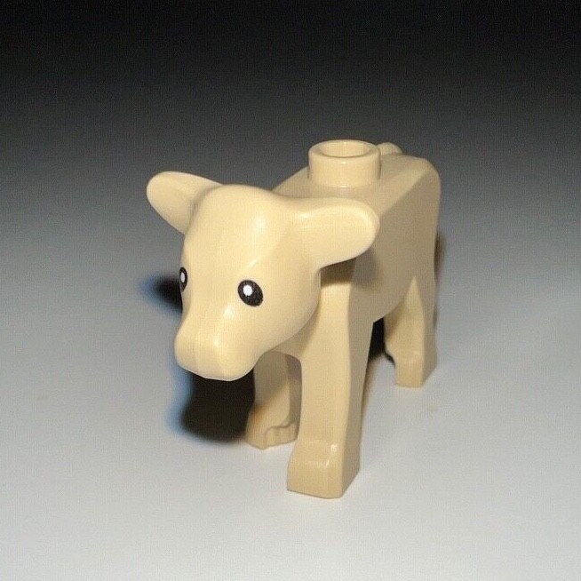 NEW Lego Cow Calf - Brown Black and White Medium Nougat Tan Farm Animal ...