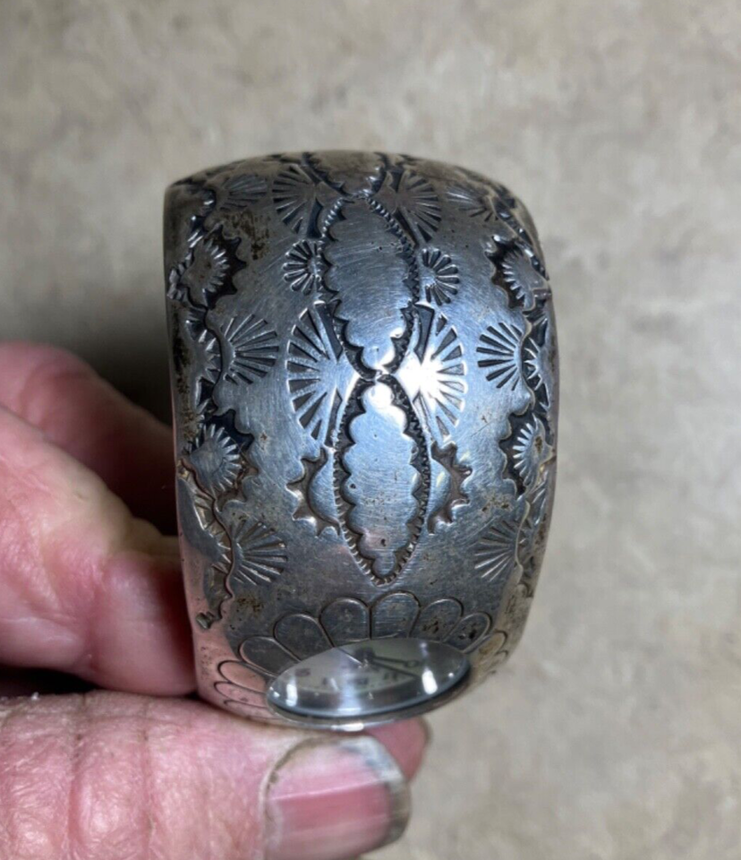 From estate-Beautiful Navajo handmade Sterling cuff watchband by "Ben J Chavez" | eBay