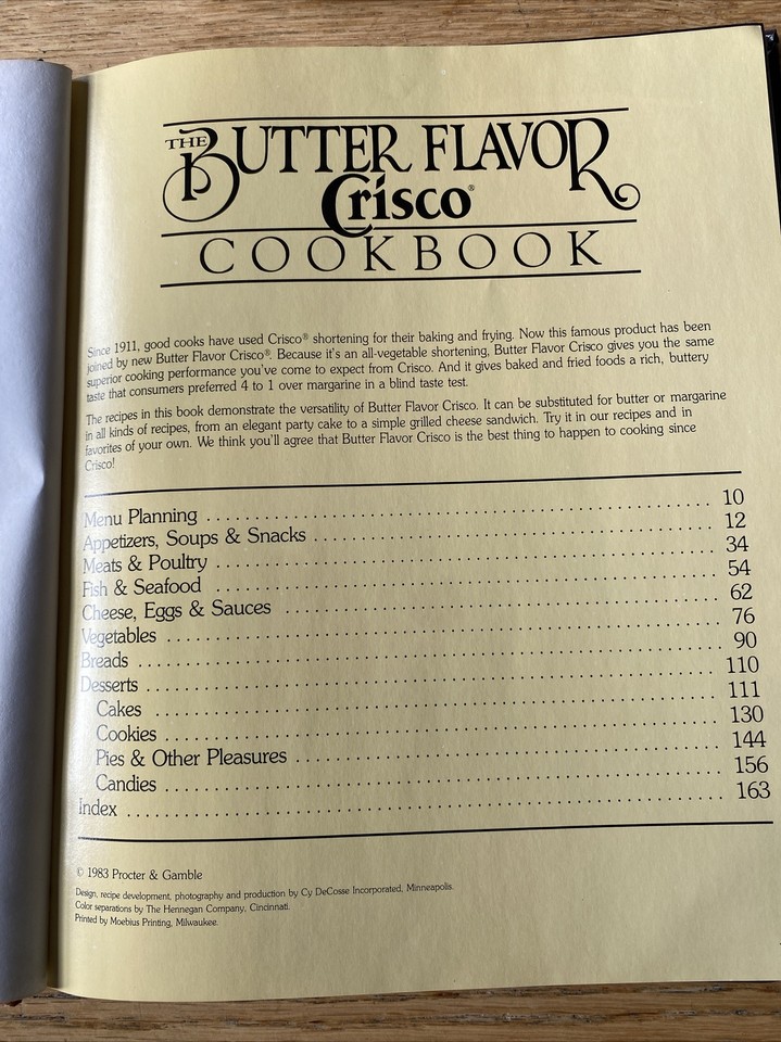 Vintage 1983 The Butter Flavor Crisco Cookbook, Full Color Breads Mains Desserts | eBay