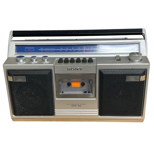 Vintage Sony CFS- 43 Boombox Tested Works Ghettoblaster Stereo Cassette ...