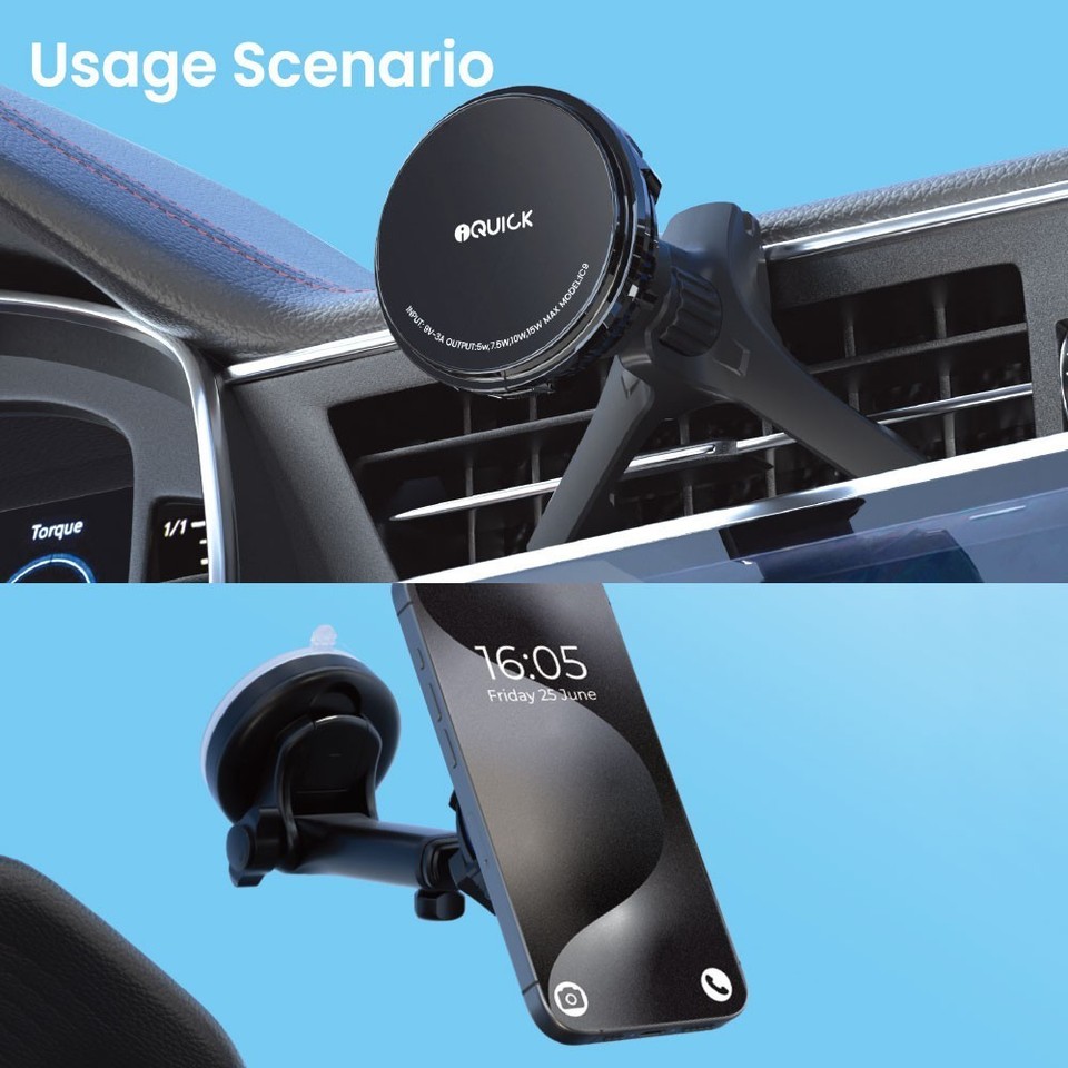 iQuick Magnetic Car Mount Charger with Cooling Semiconductor Radiator ...