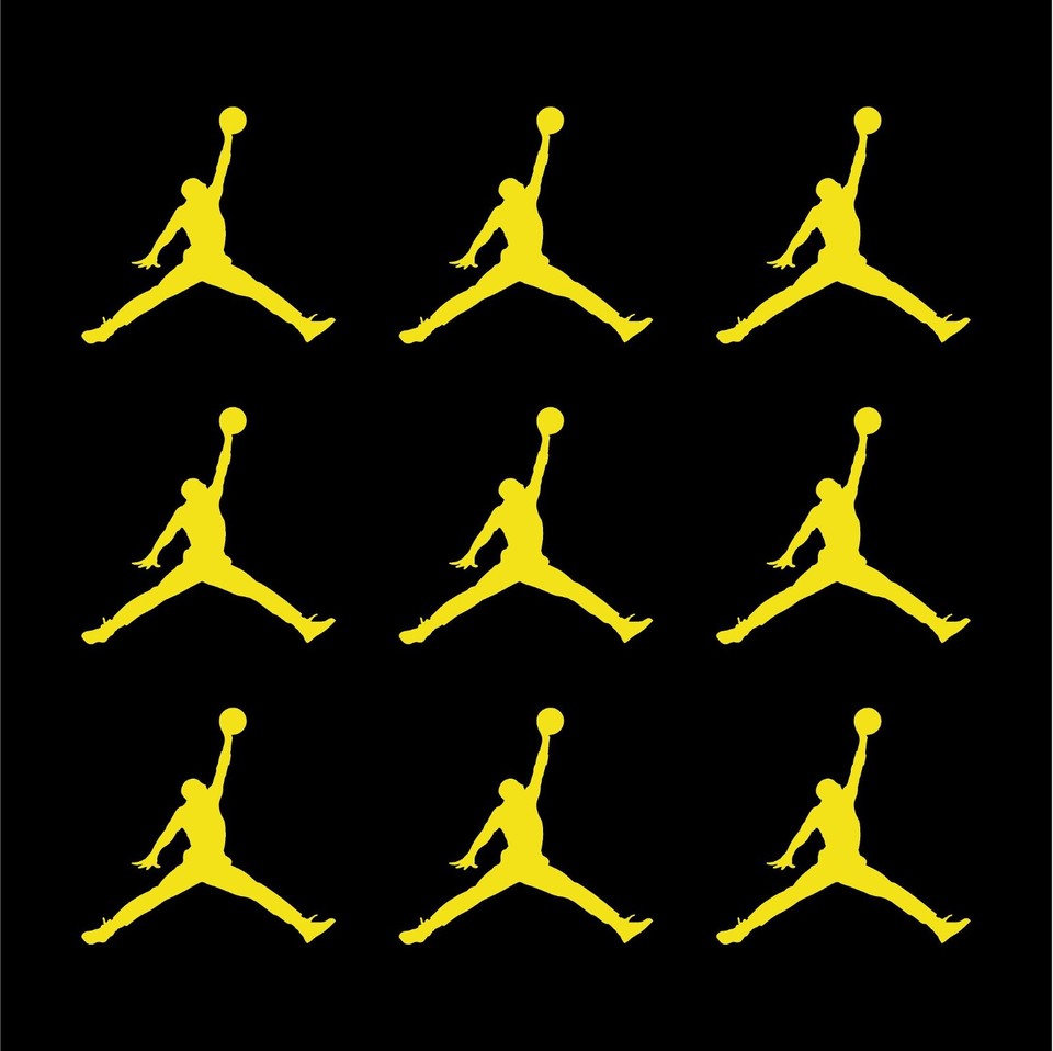 Air Michael Jordan Jumpman Logo vinyl decal MJ Die Cut Sticker Set of 9 ...