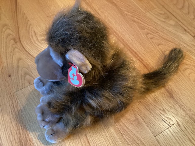 1998 Cha Cha Plush Stuffed Long Hair Chimp Monkey Beanie Baby Toy Ty ...