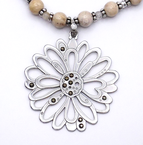 Brighton Fleur Sure Flower Pendant Necklace Retired Jewelry | eBay