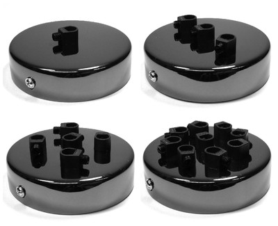 MULTI POINT DROP OUTLET PENDANT CEILING ROSE WITH CORD GRIPS | BLACK ...