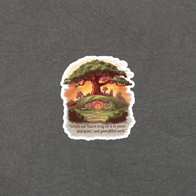 Whimsical Hobbit Home Sticker - Cozy Shire Cottage Art Decal #5544 | eBay