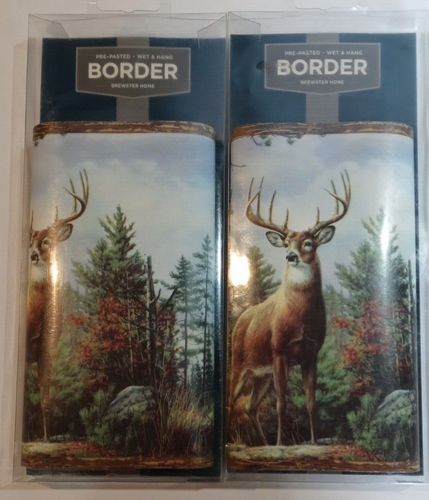 2 Pkg Brewster Home Whitetail Bucks and Does Deer Wallpaper Border ...