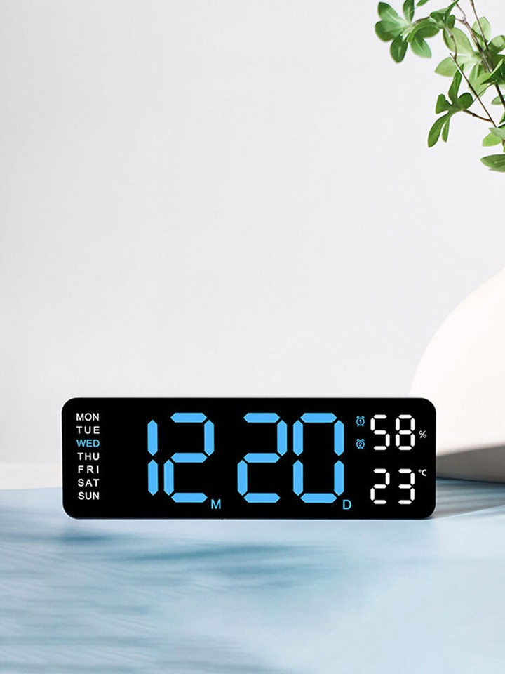 LED Digital Alarm Clock Large Screen Display Multi-function Clocks Wall ...
