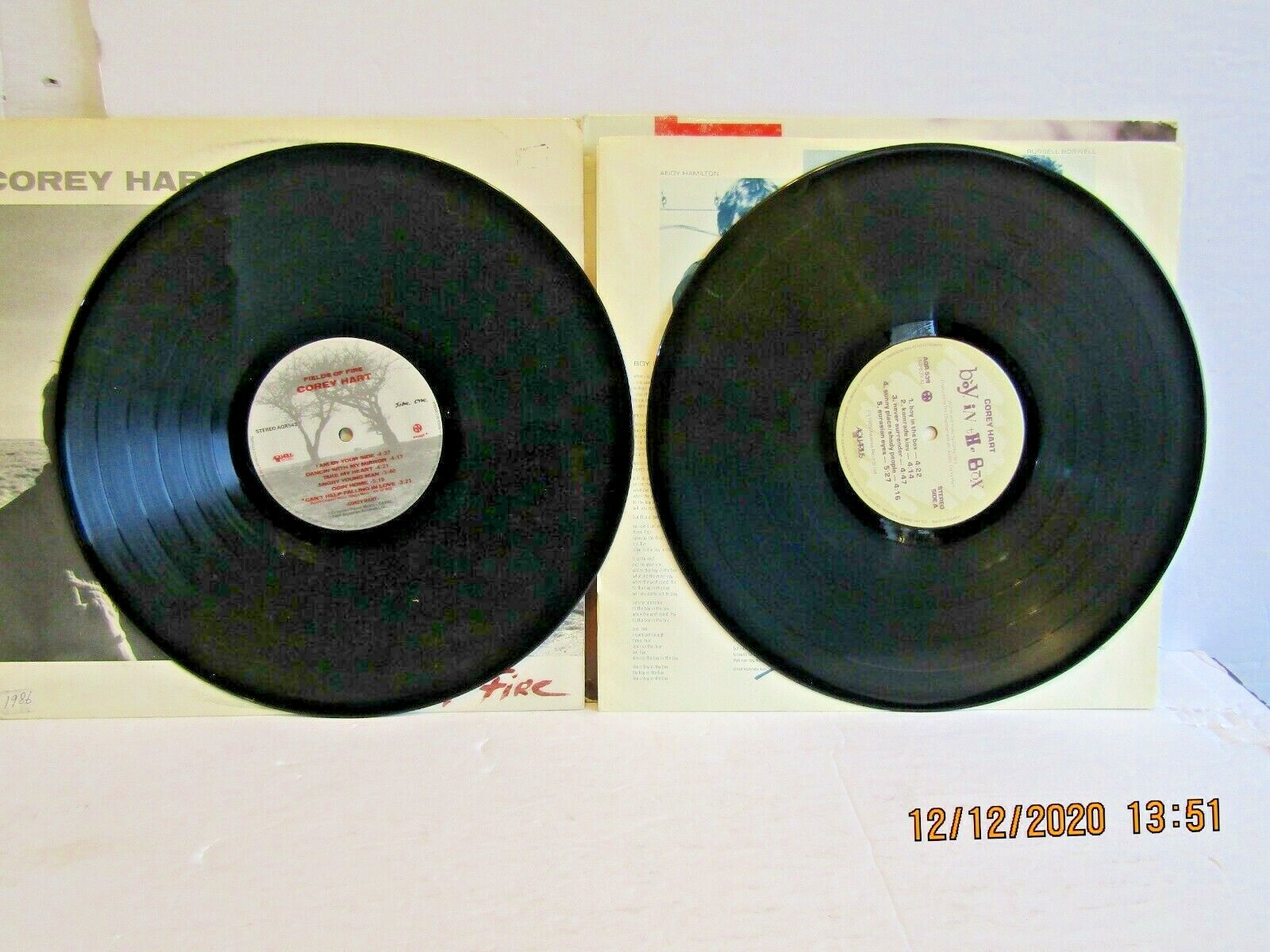 3-ALBUMS-COREY HART-FIELDS OF FIRE & BOY IN THE BOX-AQUARIUS & 12 ...