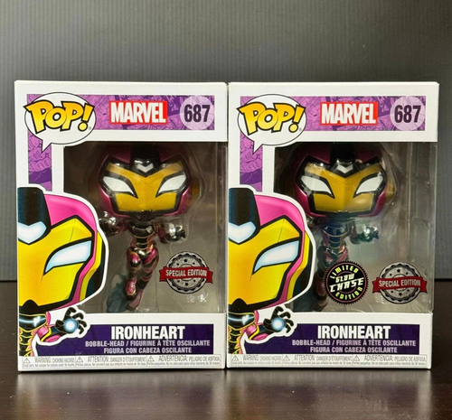 FUNKO POP MARVEL IRONHEART Special Edition Exclusive CHASE BUNDLE Vinyl ...