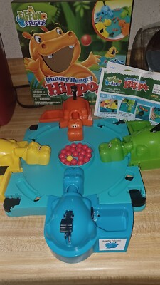 Hungry Hungry Hippos Game 2012 Hasbro Blue Yellow Orange Green COMPLETE ...