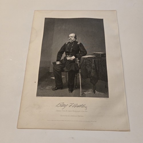 Portrait Of Benjamin F Butler Alonzo Chappel c. 1862 Engraving (370) | eBay