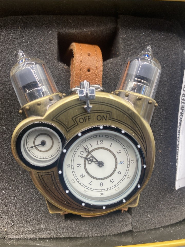 ThinkGeek TESLA WATCH Steampunk Leather band w/ key - New in Box | eBay