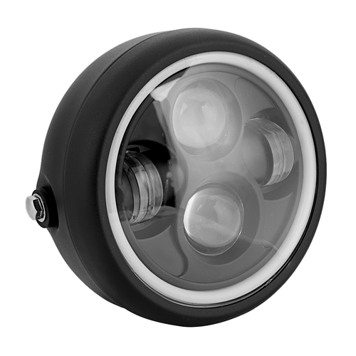 New Retro Style Universal Motorcycle Bright LED Headlight Motorbike ...