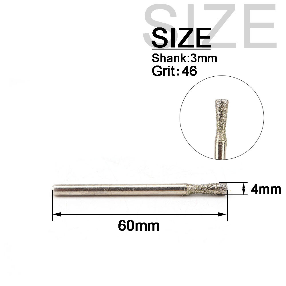 3-12 MM Inverted Cone Diamond Burr Set Drill Bits Grinding Head For ...