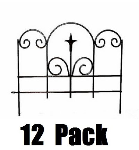 Panacea 89382 16" H x 18.5" W Black Finial Design Garden Border Fence ...