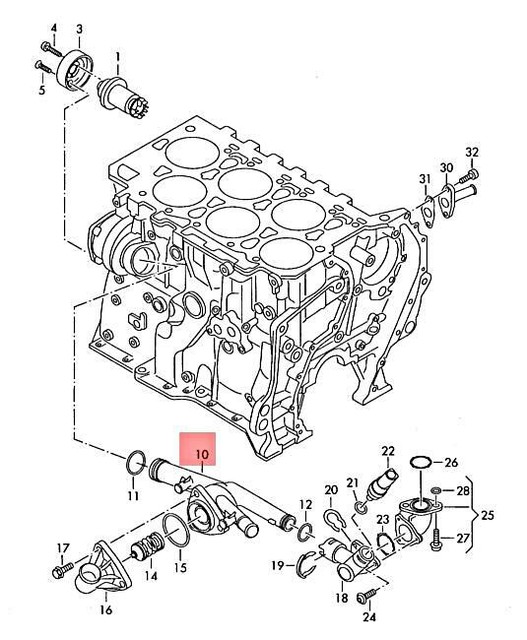 Genuine VW AUDI SKODA EOS Thermostat Housing 03H121117A for sale online ...