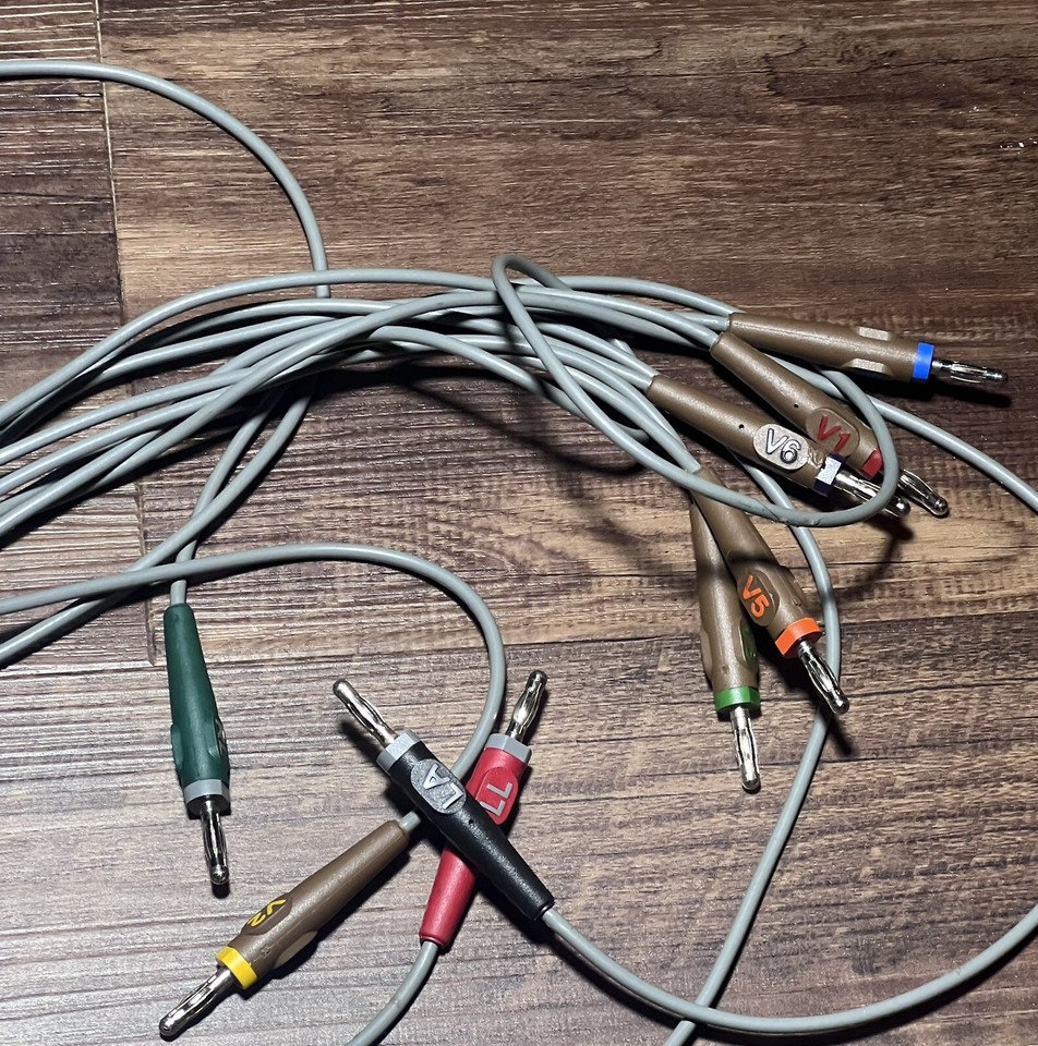 Burdick 10 Lead 15 Pin Plug EKG Cable LL RL RA LA V1 V2 V3 V4 V5 V6 | eBay