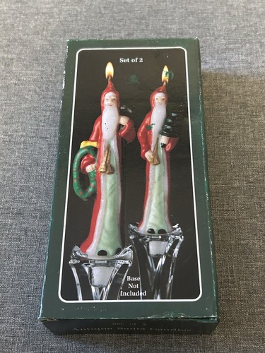 Santa Claus Taper Candles NIB vintage Christmas dinner Novelty Candles ...