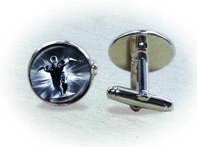 Silver Surfer Cufflinks or Tie Clip - Superhero Cufflinks | eBay