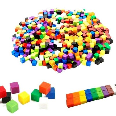 Cubes 1cm Plastic Rainbow Colours 100 Pieces Patterning and Counting | eBay