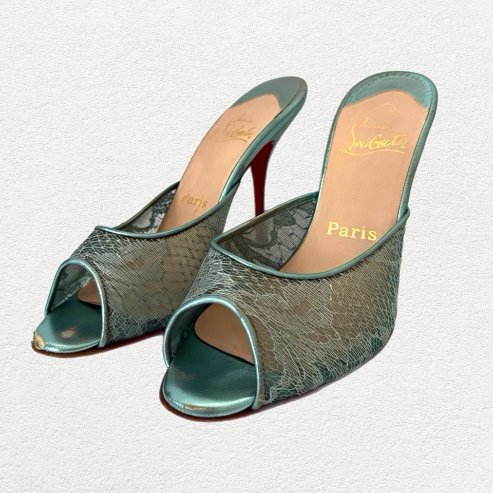 True Vintage Christian Louboutin Baby Blue Lace Me Dolly 100 Size 37 | eBay