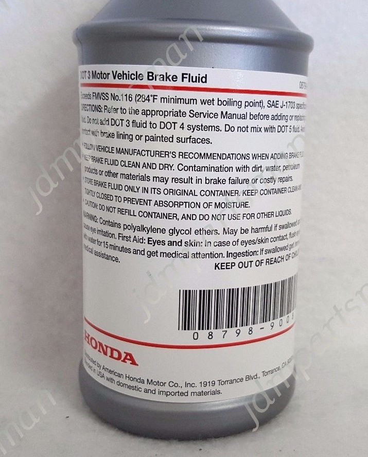 GENUINE Honda (4x) Power Steering Fluid & (3x) Dot 3 Brake Fluid 12 fl ...