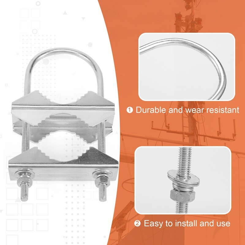Antenna Mast Clamp V-Jaw Bracket U Bolts Pipe Mounting Hardware 2 Sets for2269 | eBay