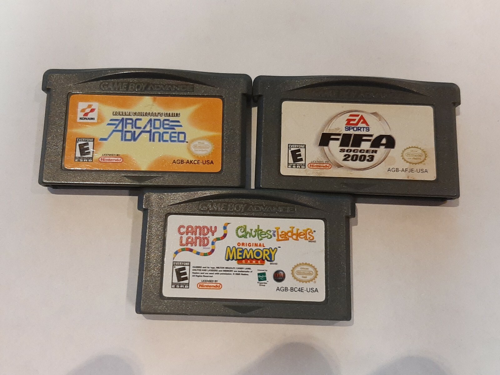 Nintendo Gameboy Advance Lot of 3 Candy Land / Memory Konami Arcade ...