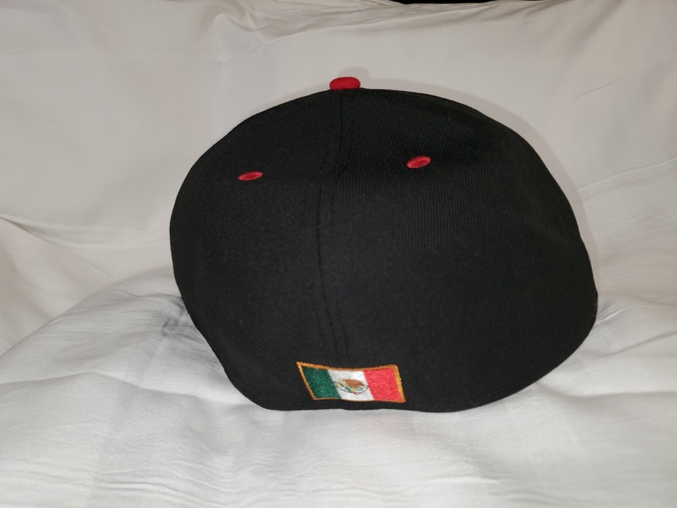 MEXICO DIABLOS EFF DNA EBBETS FIELD BLACK RED FITTED HAT SZ 7 5/8 MENS ...