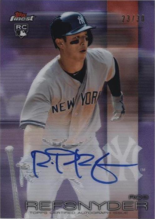 2016 Topps Finest - Autographs Rob Refsnyder #FA-RR Purple Refractor ...