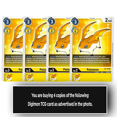 Patamon - Uncommon - EX1-024 U - Digimon TCG Playset - Yellow | eBay