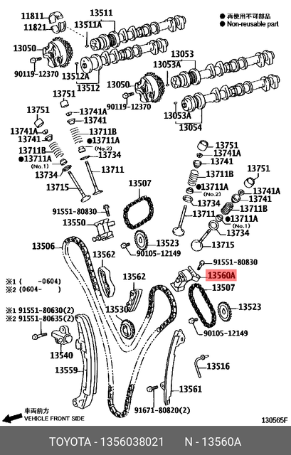 Genuine OE timing chain tensioner 1356038021 for TOYOTA 13560-38021 ...