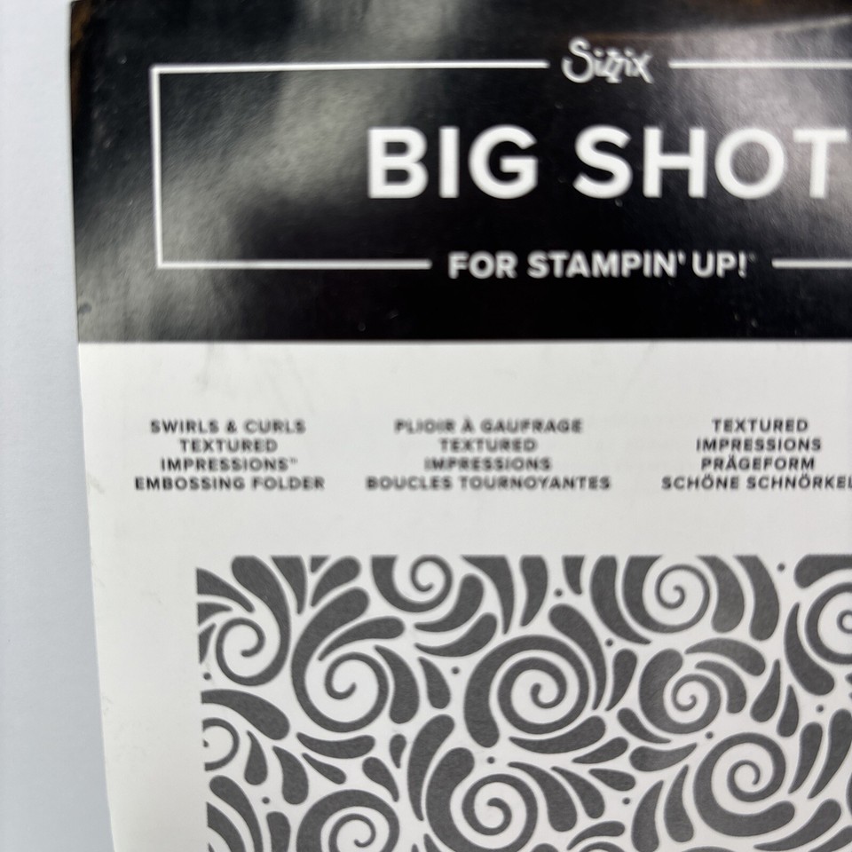 Stampin Up! SWIRLS & CURLS Embossing Folder Textured Big Shot Sizzix ...