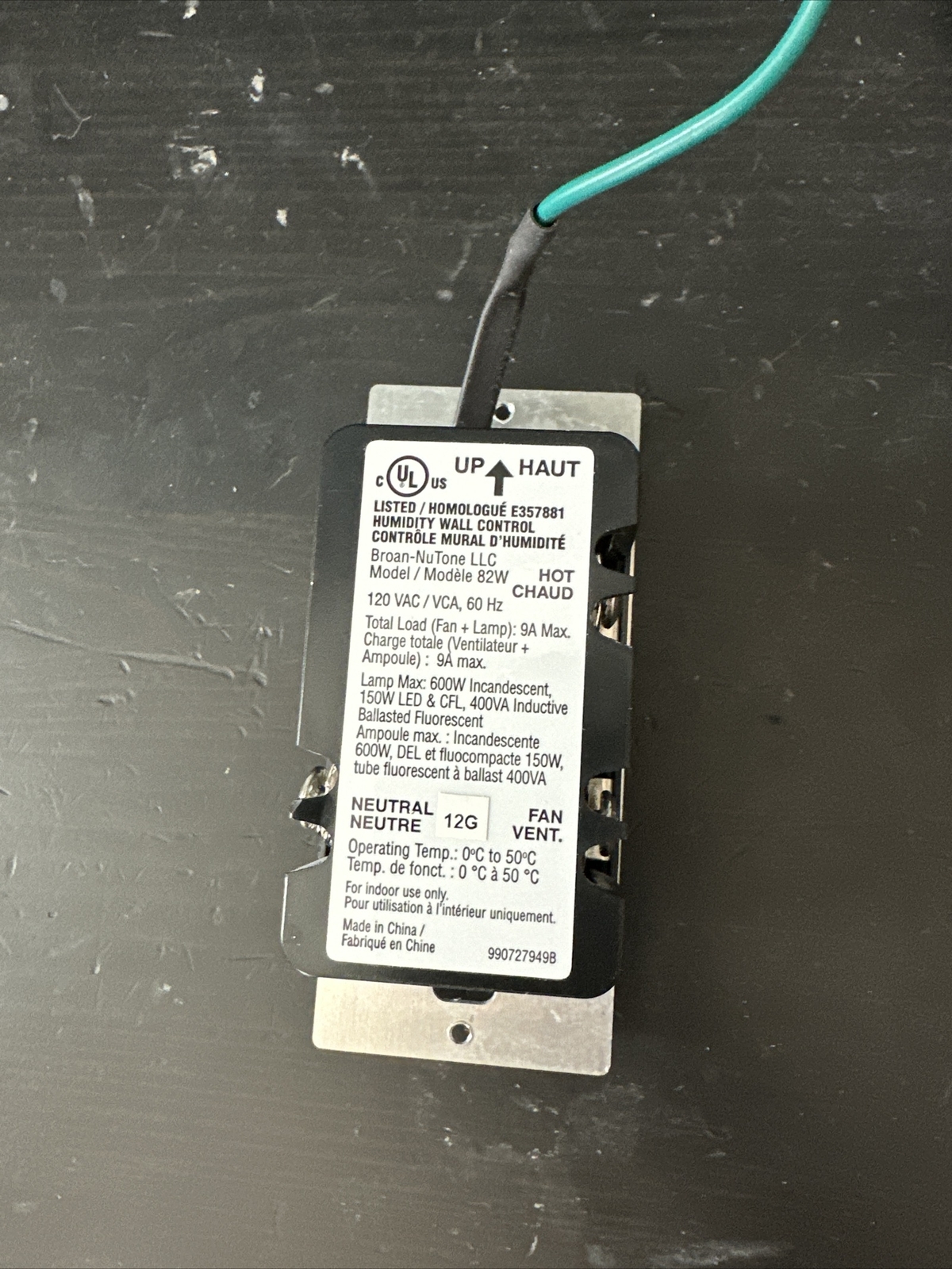 82W Broan 82W Humidity Sensing Wall Control (White) | eBay