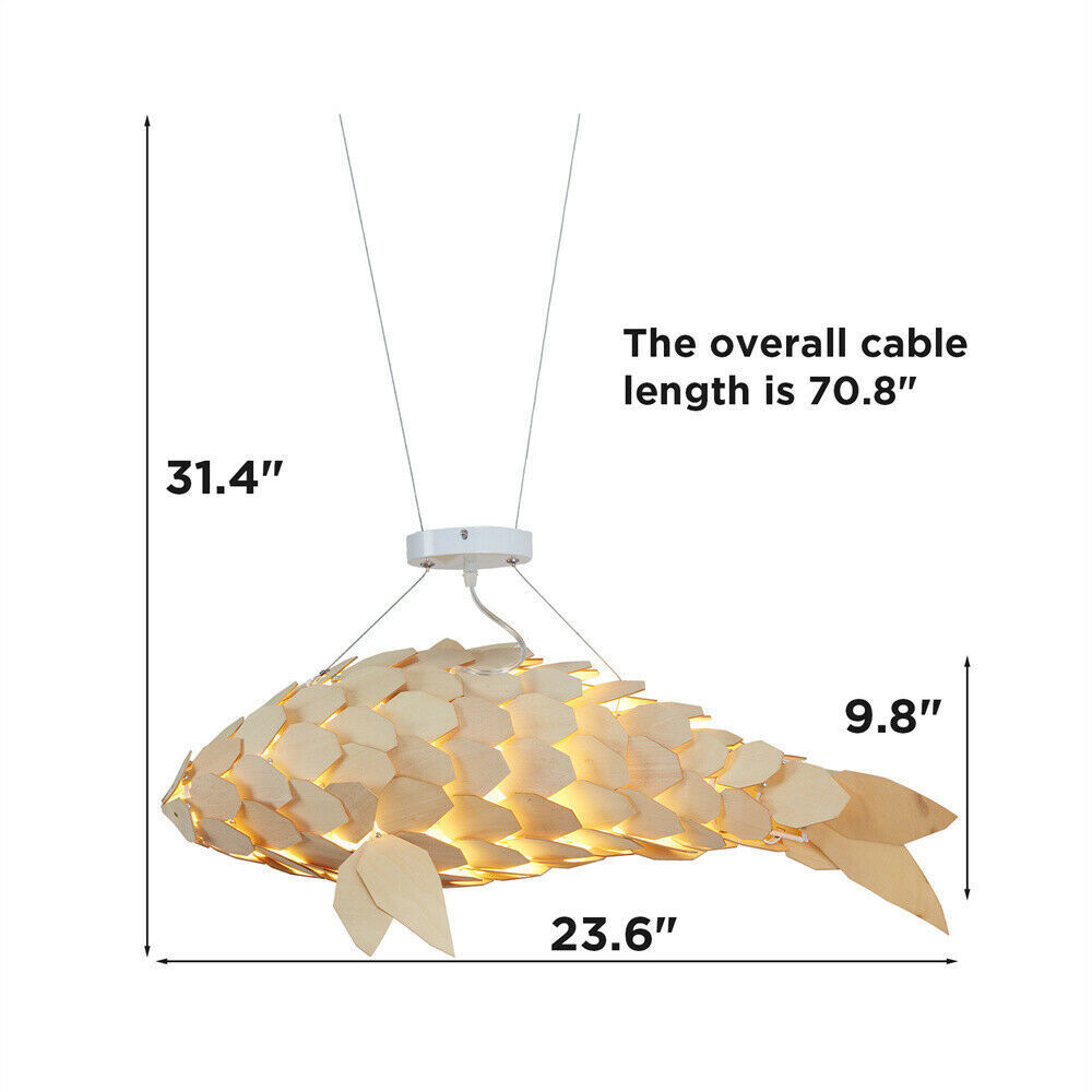 Antique Fish Ceiling Pendant Light Wood Lamp Chandelier Pendant Club ...