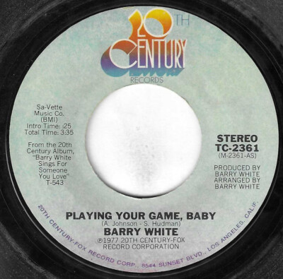 Barry White - Playing Your Game, Baby (7" Single) | eBay