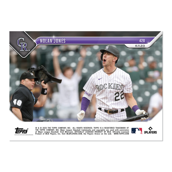 Nolan Jones RC 472 Ft Walk-Off HR - 2023 MLB TOPPS NOW Card 428 | eBay