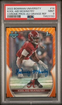 2022 Bowman U Kool-Aid McKinstry Orange Refractor Auto /25 PSA 9 Rookie ...